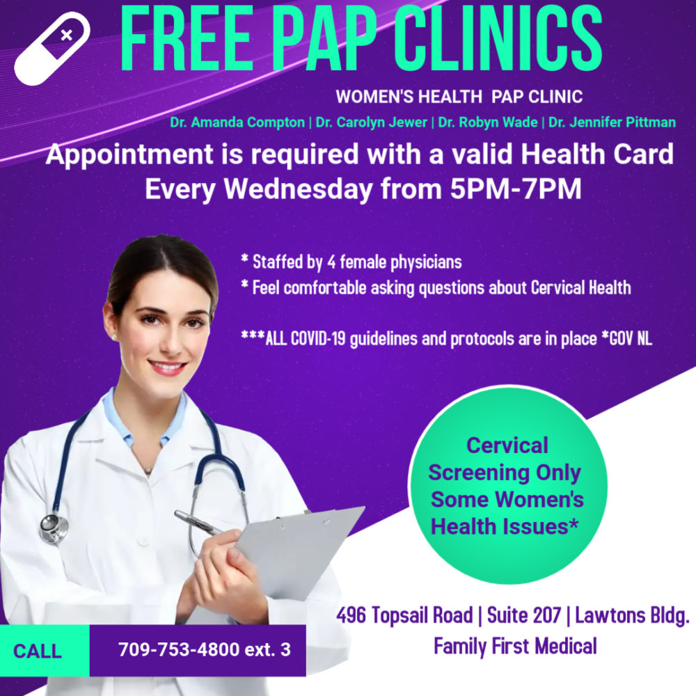 Family First Medical Wednesday Pap Clinics - St. John’s | NLMA